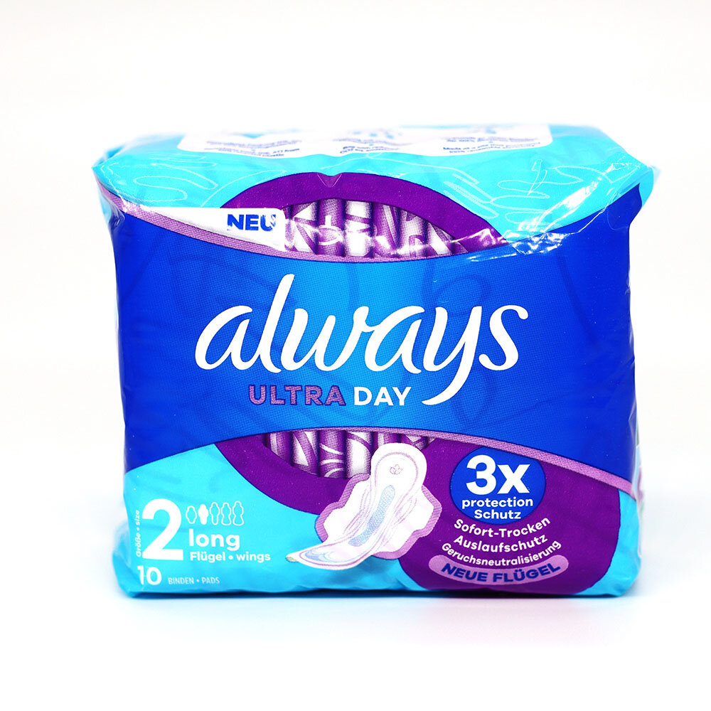 Always Ultra Long Plus Binden mit Flügeln 10 Stück | ChackPack, 3,25